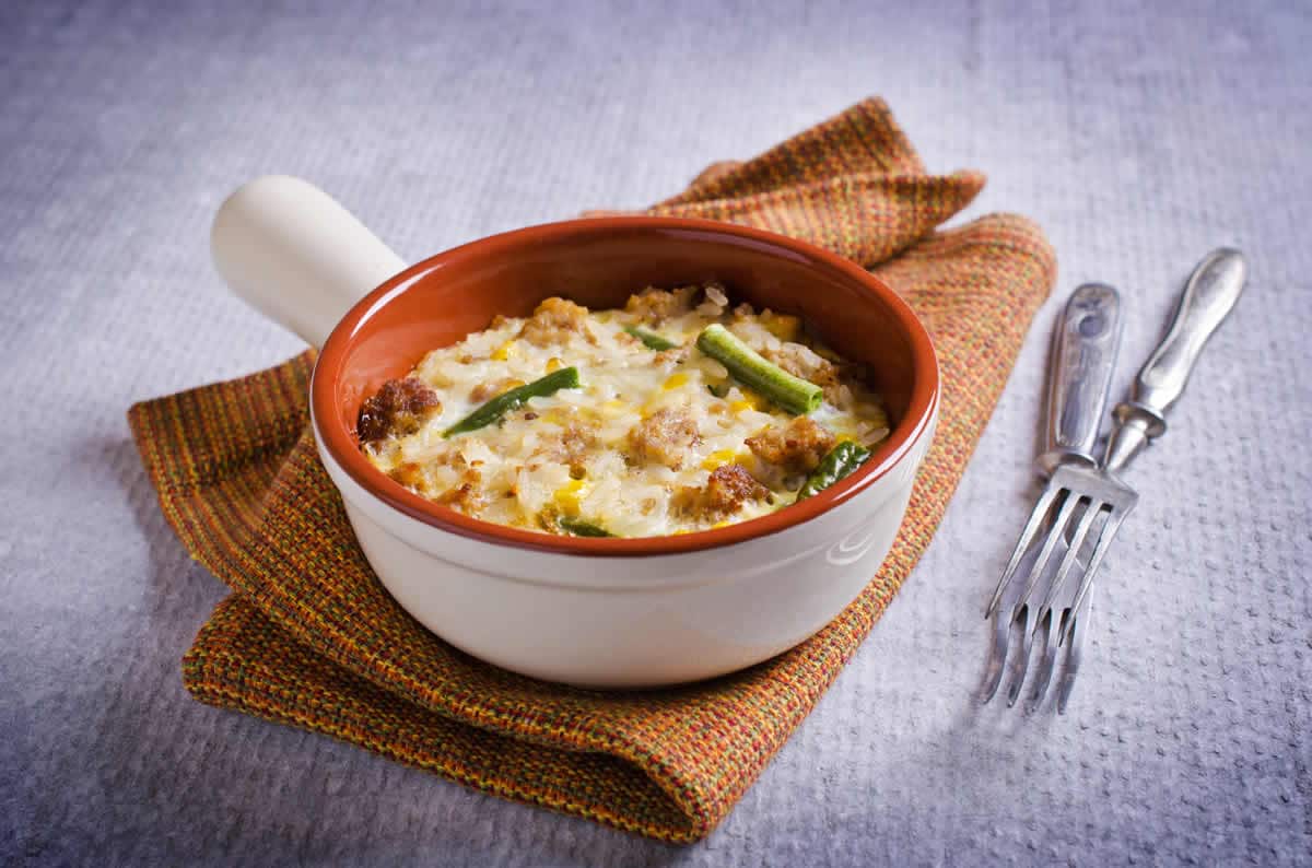 Gratin de riz courgettes et viande hachée WW